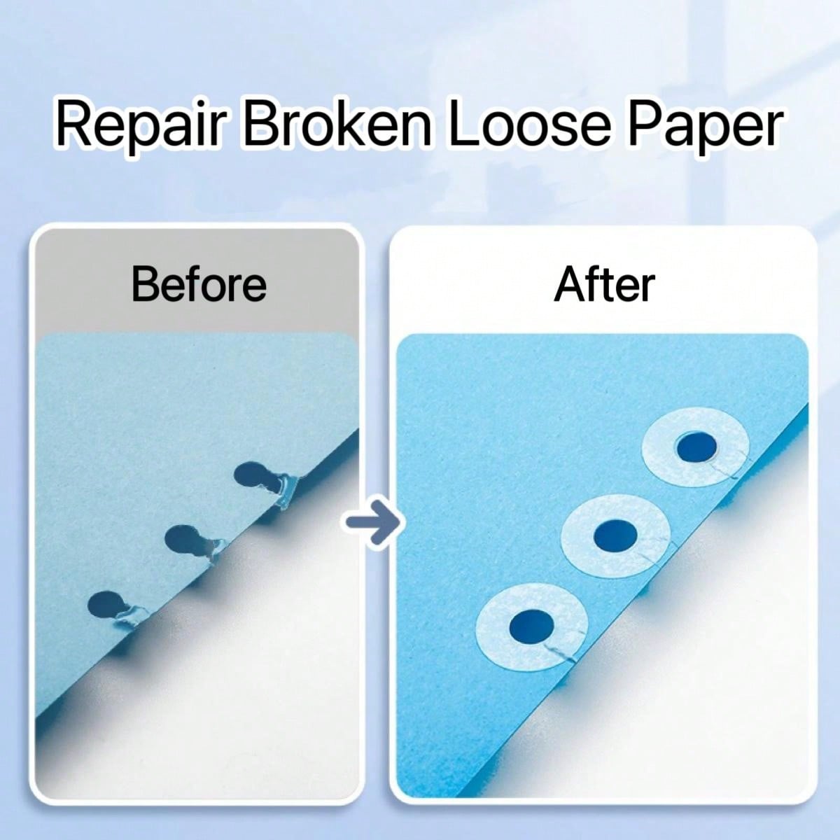 4 Sheets Transparent Loose-leaf Paper Repair Stickers, Self-adhesive ...