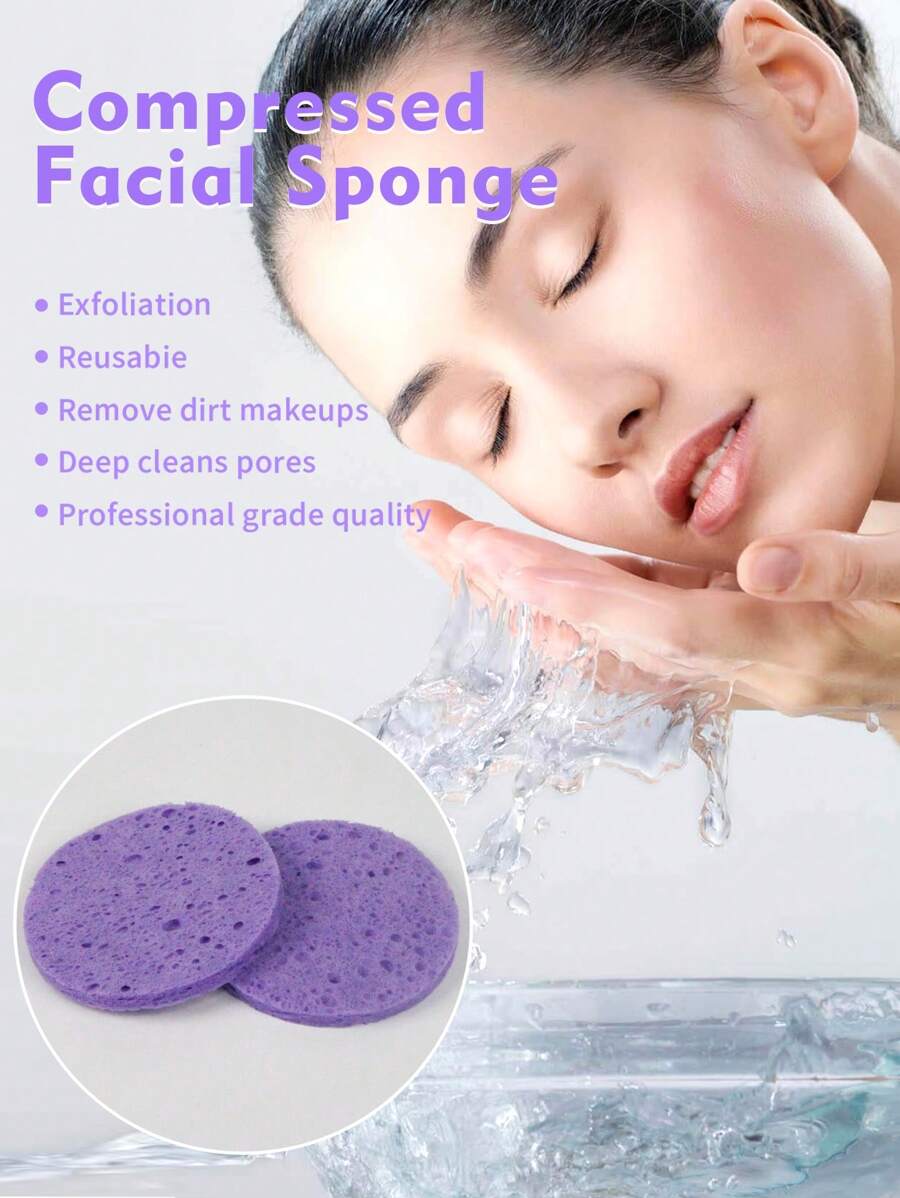 20-Count Natural Facial Sponges, Beauty Spa Sponges For Facial ...