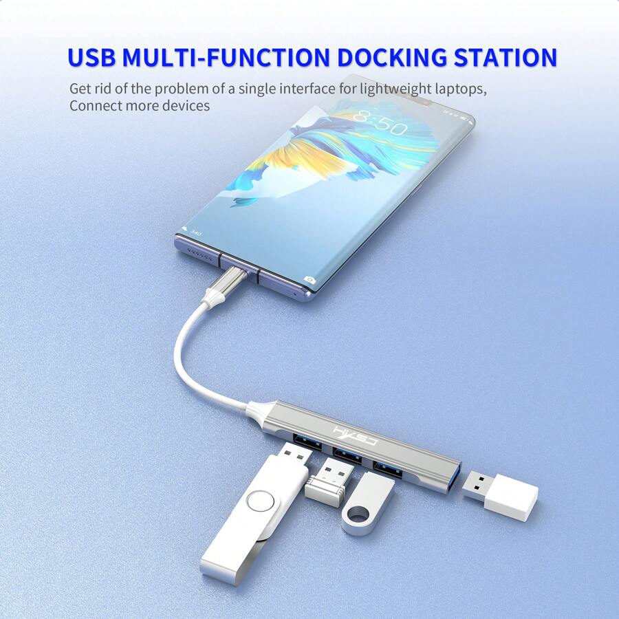 Mini USB Type-C Hub Extensions, 4 Port USB Expander,3 USB 2.0 ports and ...