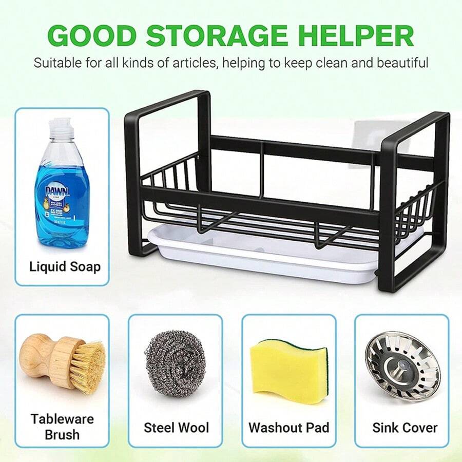 Kitchen Sink Caddy, Sponge Holder Sink Organizer for Kitchen Sink ...