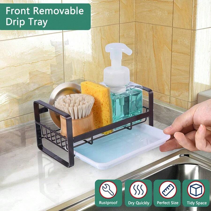 Kitchen Sink Caddy, Sponge Holder Sink Organizer for Kitchen Sink ...