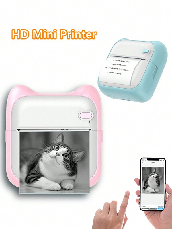 Mini Thermal Photo Printer, Portable Printer, No Ink Required ...