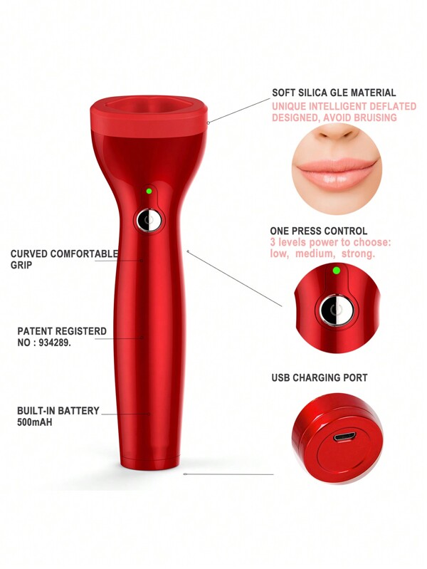 1pc Electric lip plumper device automatic suction USB charging lip ... 1pc Electric lip plumper device automatic suction USB charging lip ...