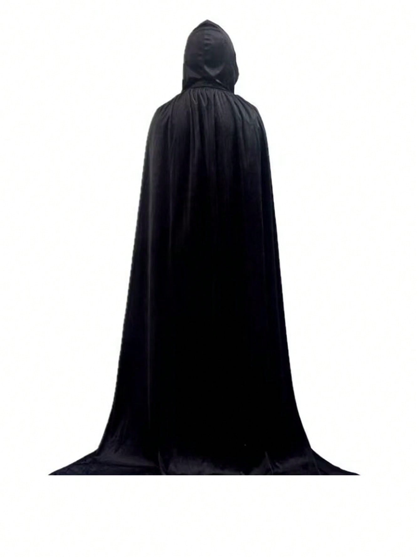 1 Pieza Capa Negra Con Capucha Para Cosplay, Halloween, Disfraz De ...