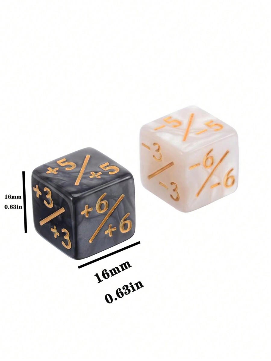 10 Pieces/Set 1.6cm (0.63IN) Dice Counter Positive+1/+1&Negative - 1 ...