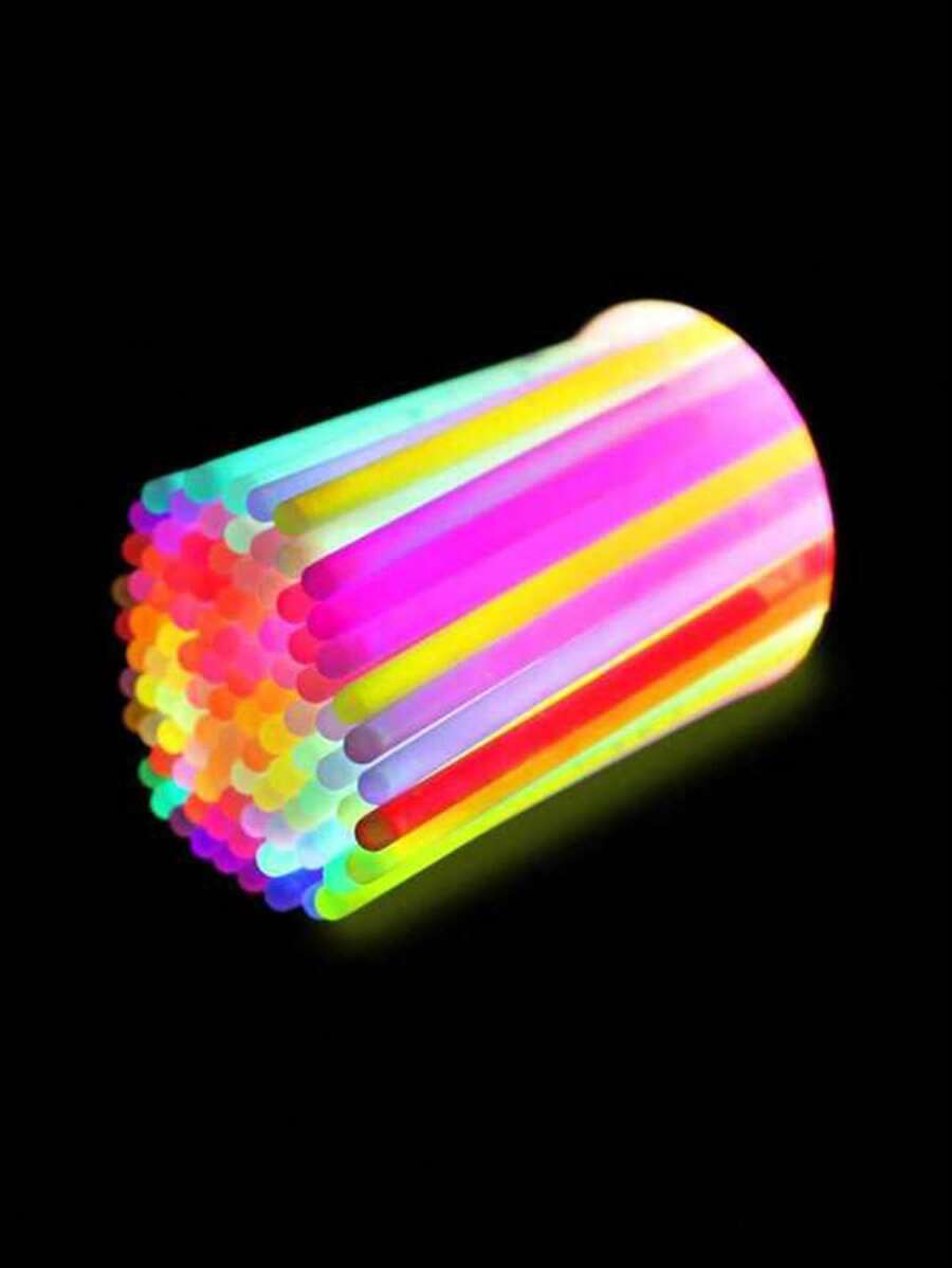 1 Bucket (50pcs) Fluorescent Stick Luminous Kids' Toys Random Colors ...