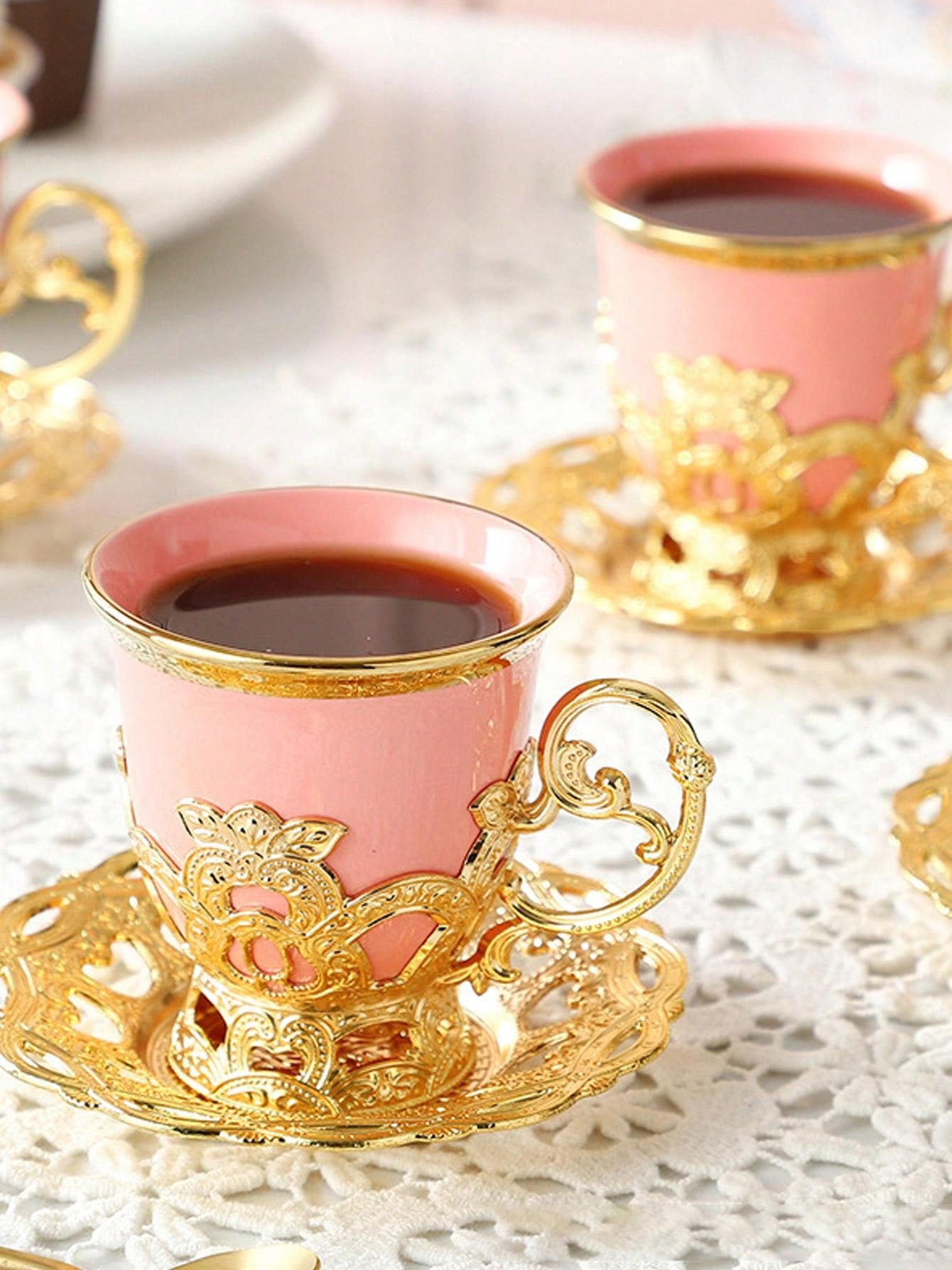 4/12pcs/Set European Style Coffee Cup Set, Including 2 Cups & 2 Saucers ...