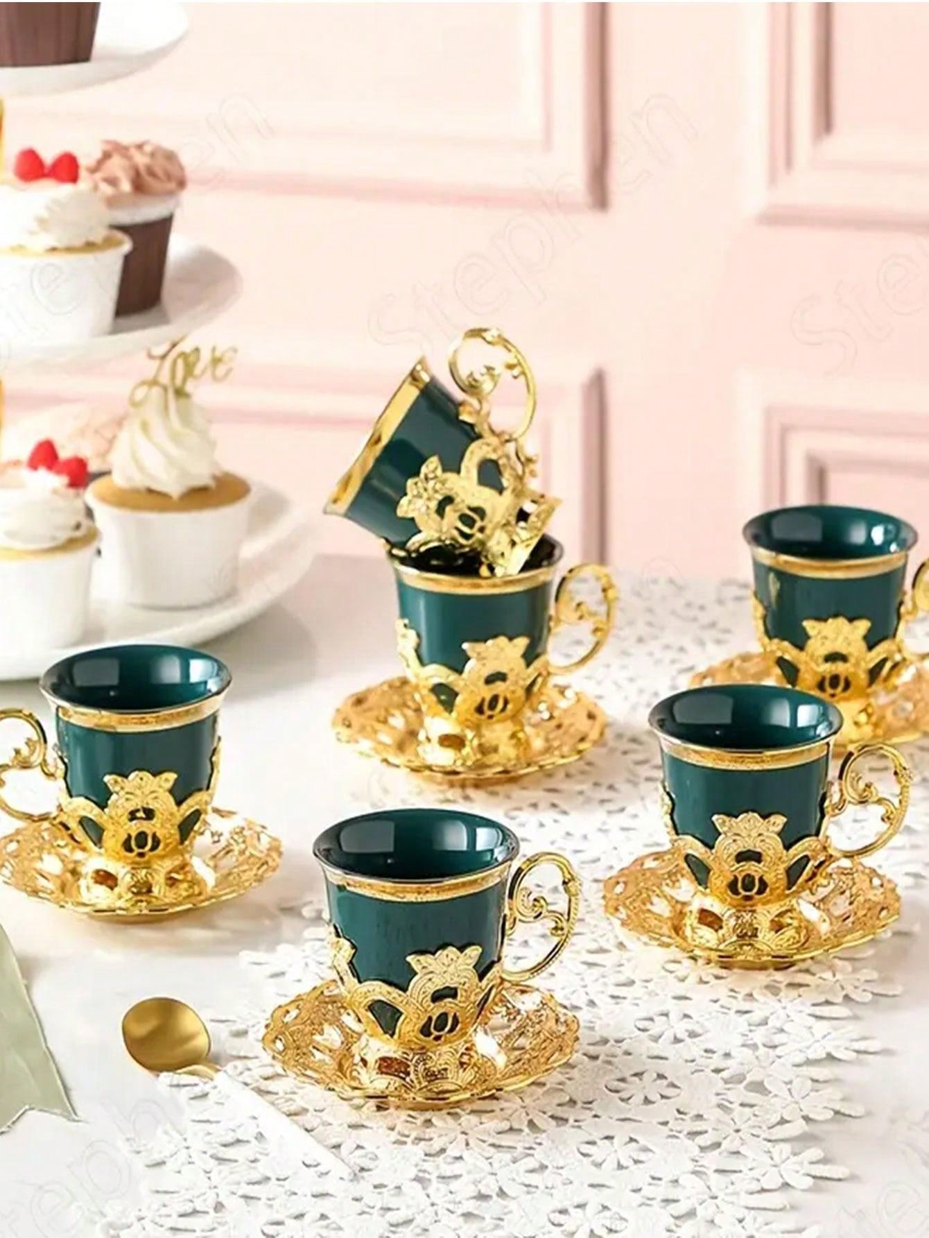 4/12pcs/Set European Style Coffee Cup Set, Including 2 Cups & 2 Saucers/6 Cups & 6 Saucers, Gift ...