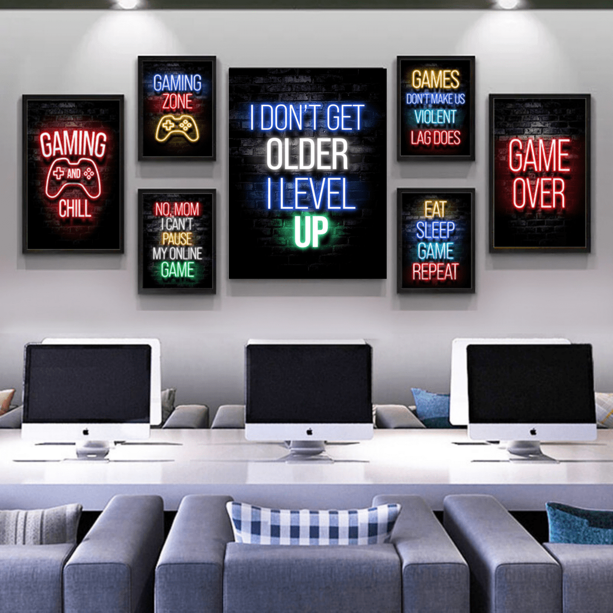1pc Neon Color Gaming Poster For Entertainment Room Decoration, Perfect ...