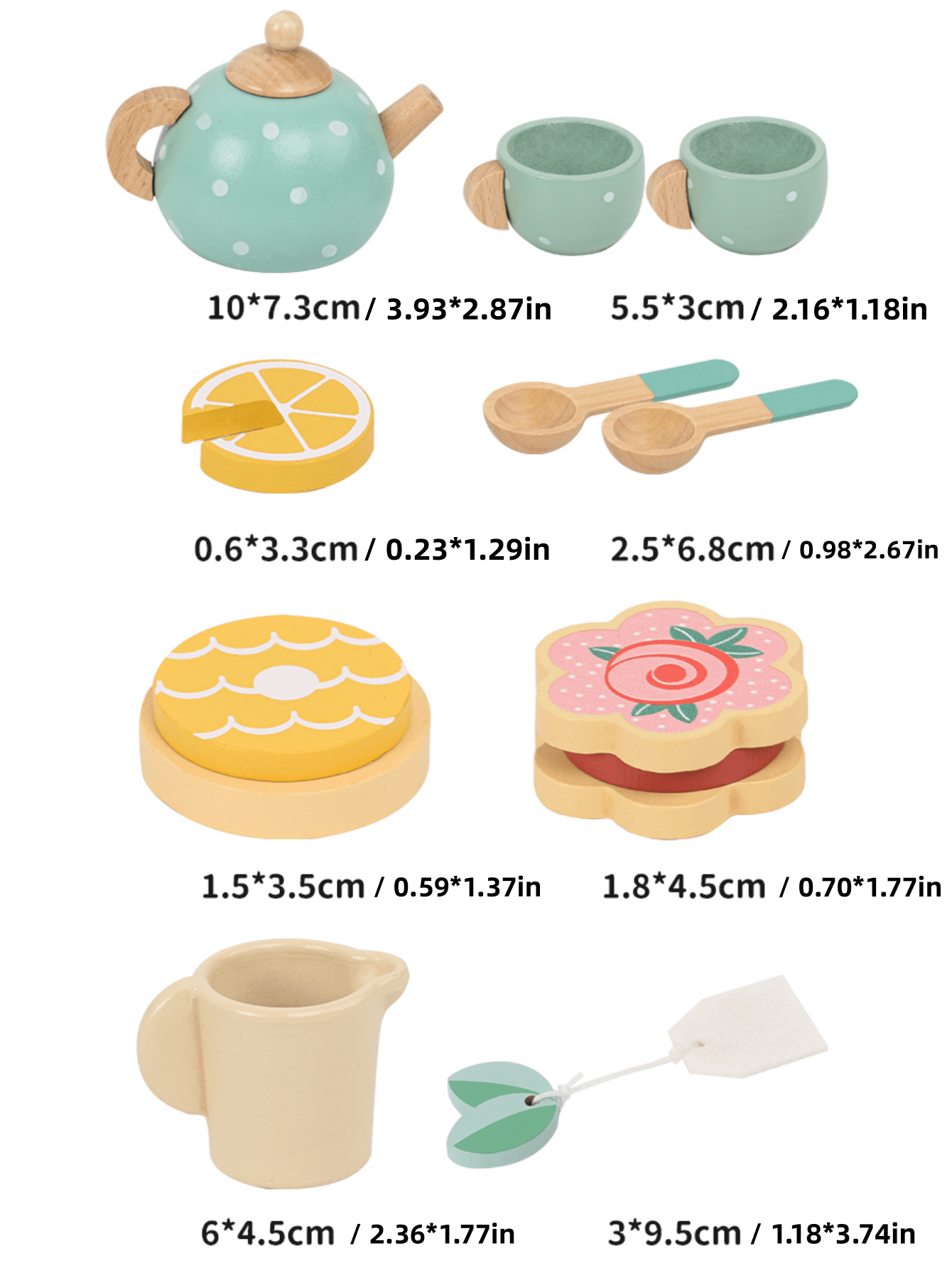 Cake Toy Wooden Tea Time Pastry Children's Pretend Play Kitchen Tea Set ...