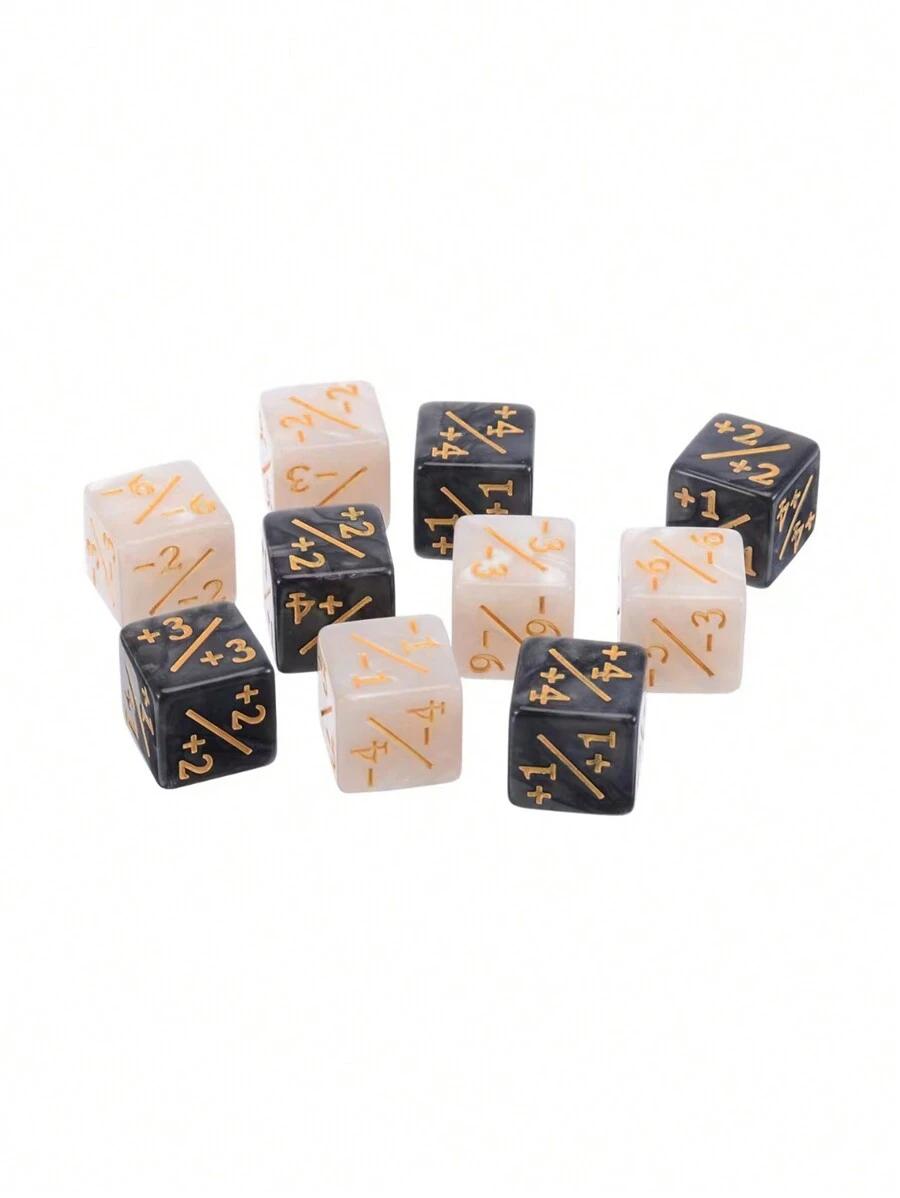 10 Pieces/Set 1.6cm (0.63IN) Dice Counter Positive+1/+1&Negative - 1 ...