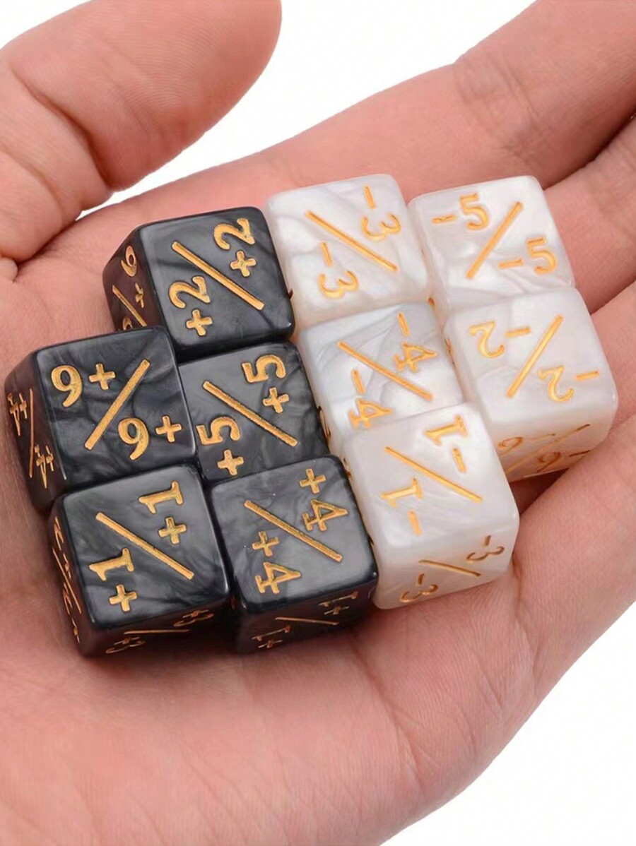 10 Pieces/Set 1.6cm (0.63IN) Dice Counter Positive+1/+1&Negative - 1 ...