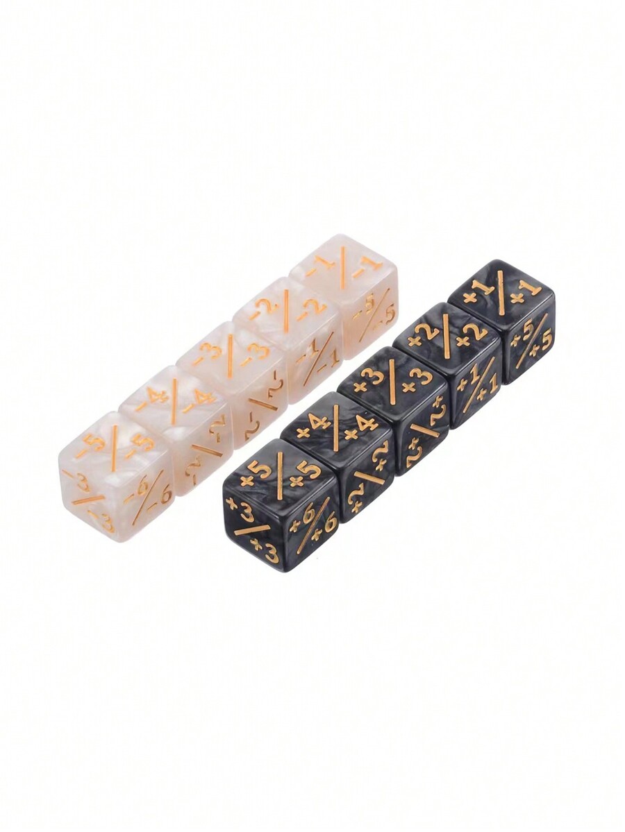 10 Pieces/Set 1.6cm (0.63IN) Dice Counter Positive+1/+1&Negative - 1 ...