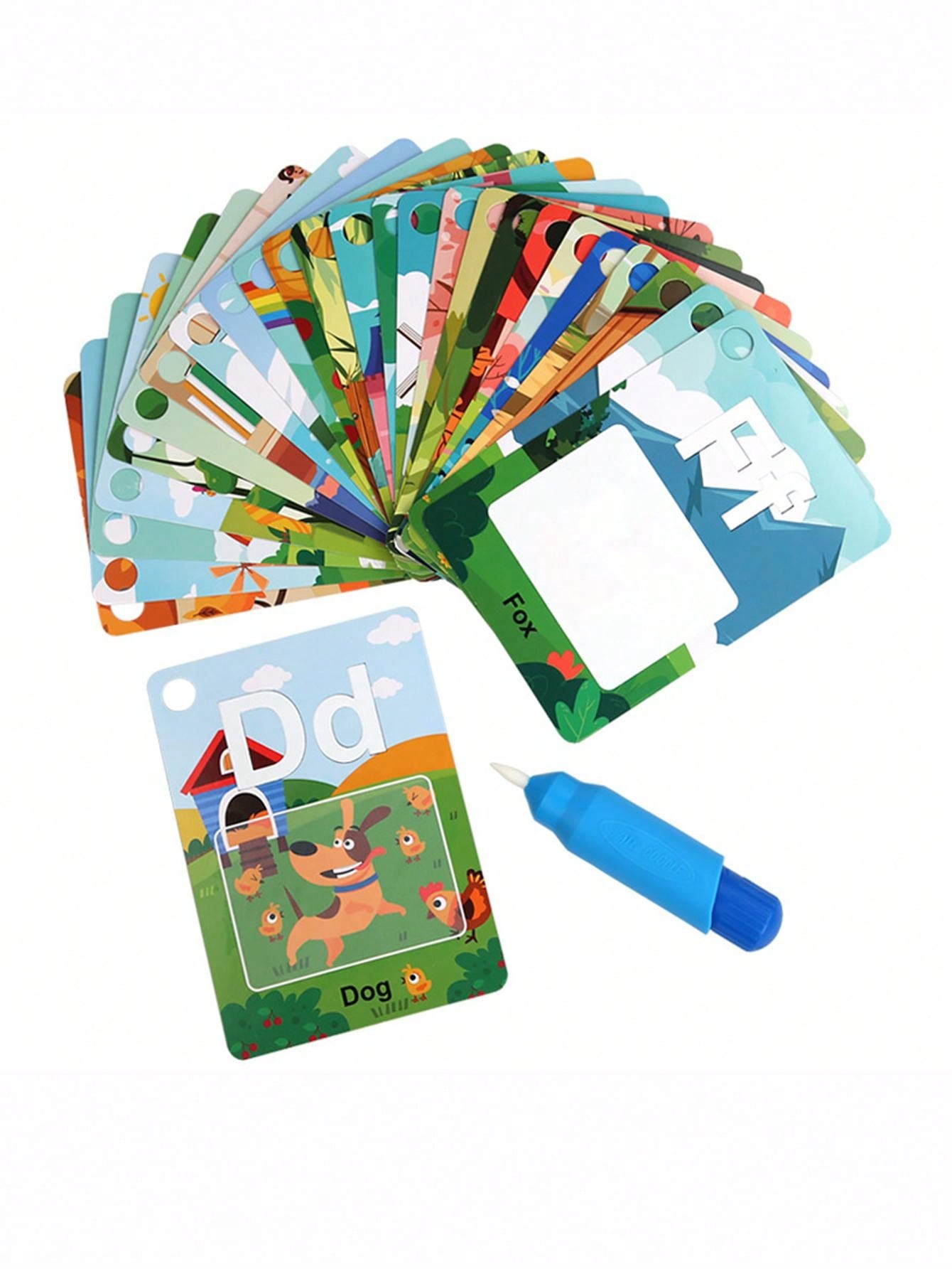 A Set Of Water Drawing & Sketching Cognitive Cards, Educational ...