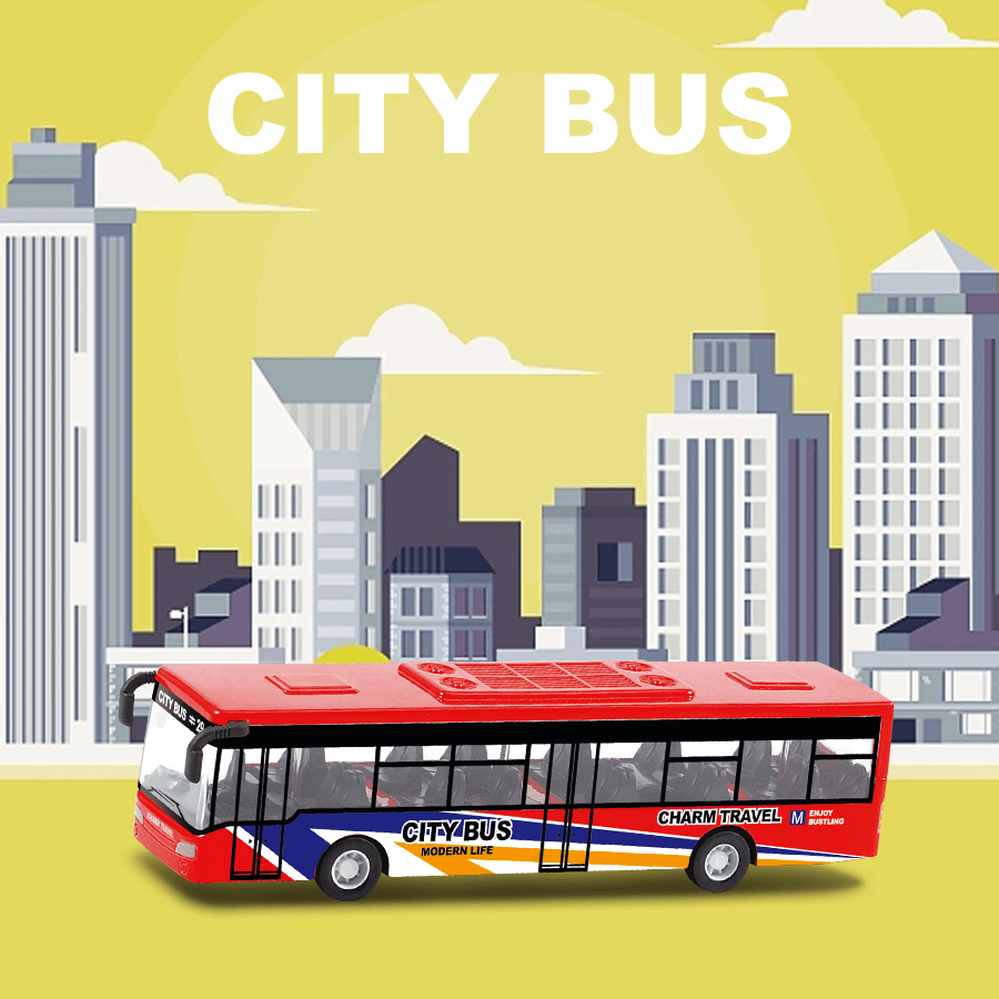12cm Long Red City Bus, Pull-back Bus Model Toy | SHEIN EUR