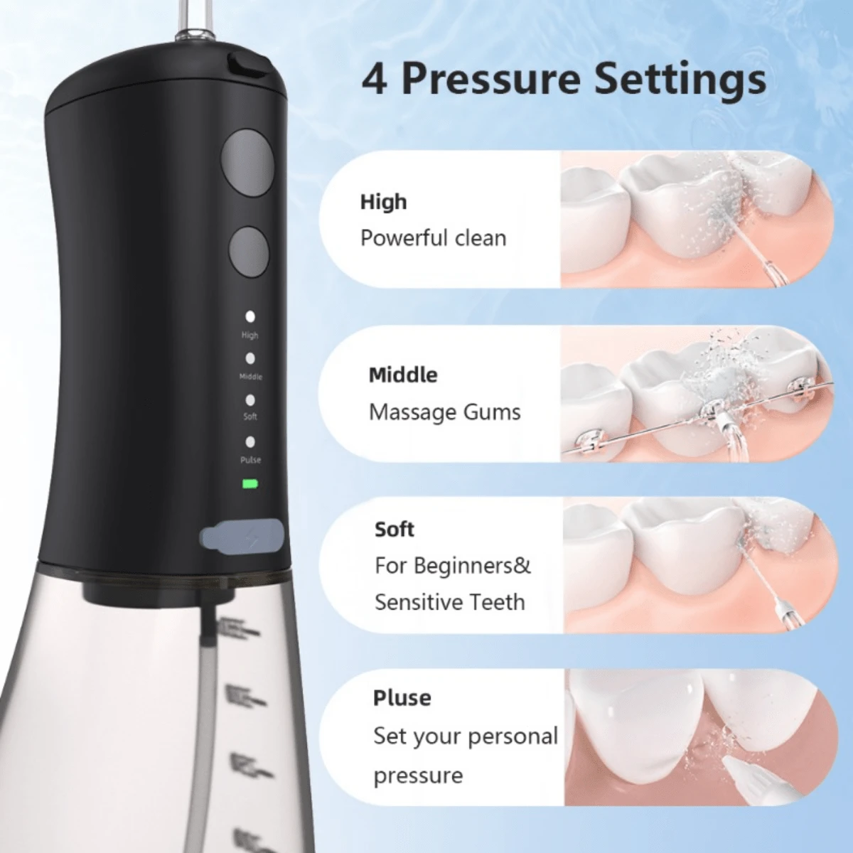 Electric Dental Flusher Portable Large Tank Rechargeable Oral Water ...