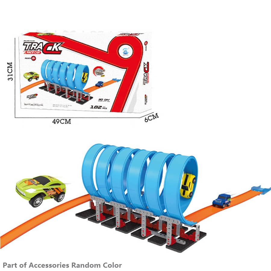 102pcs High Speed Ejecting Track Car Toy Set, Linkable With Other Wind ...