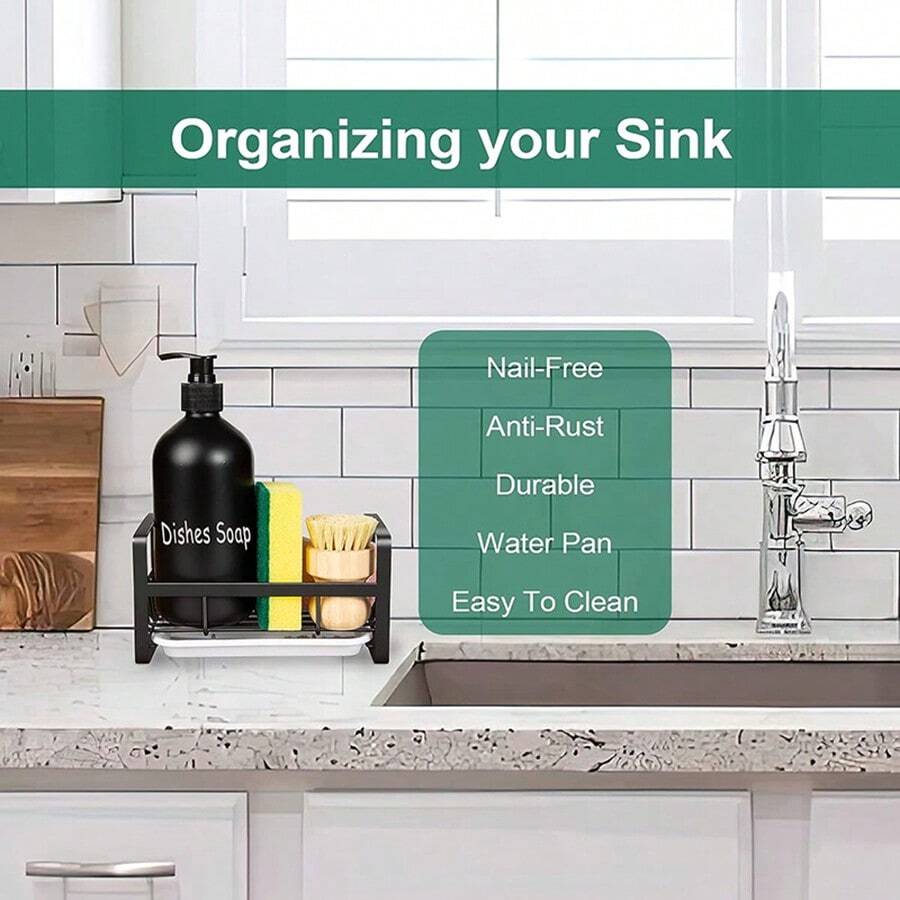 Kitchen Sink Caddy, Sponge Holder Sink Organizer for Kitchen Sink ...