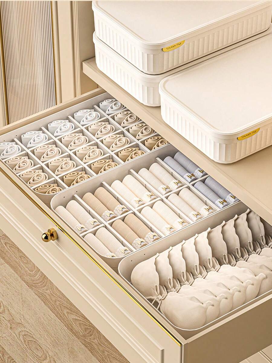1pc Wardrobe Organizer For Underwear Socks, Bras And Panties, Separated ...