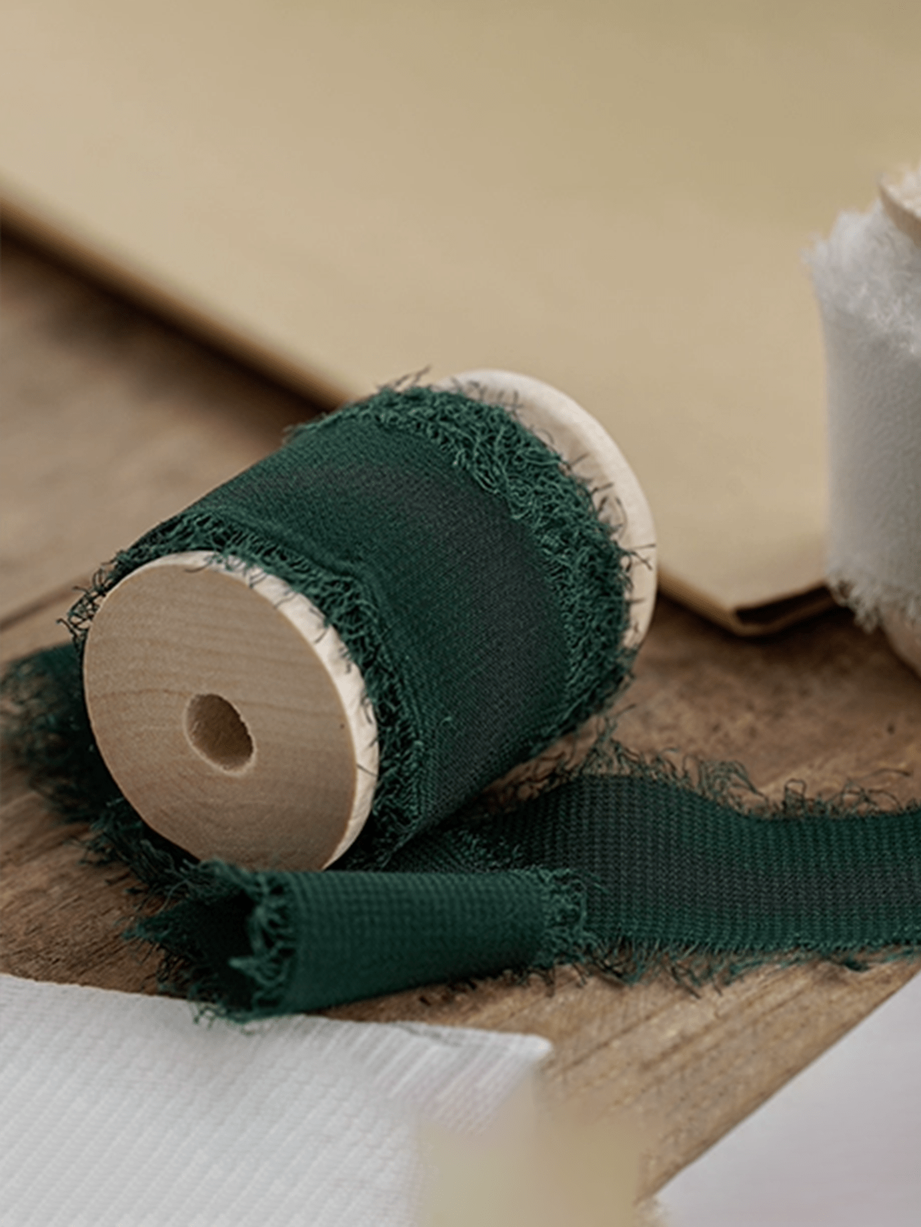 3 Rolls/set Chiffon Frayed Edge Ribbon, 6.5m/roll For Wedding Bouquet ...