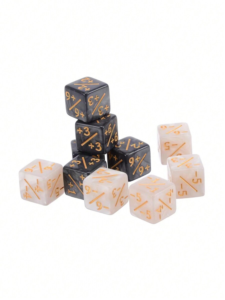 10 Pieces/Set 1.6cm (0.63IN) Dice Counter Positive+1/+1&Negative - 1 ...