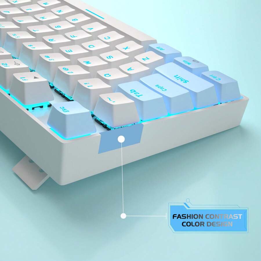 MageGee 1pc 75% Mechanical Gaming Keyboard with Red Switch, LED Blue ...