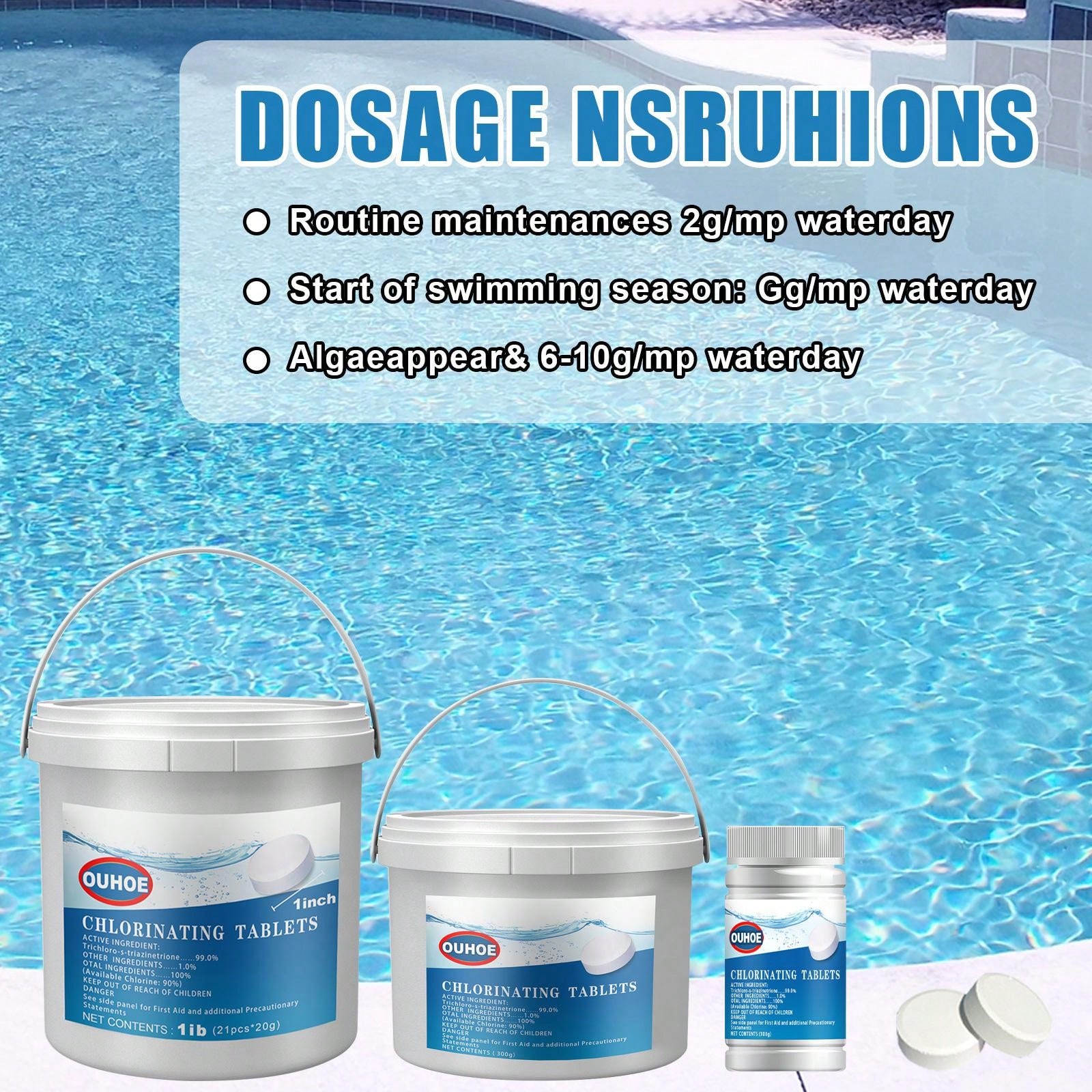 Swimming pool cleaning effervescent tablet Water quality cleaning ...