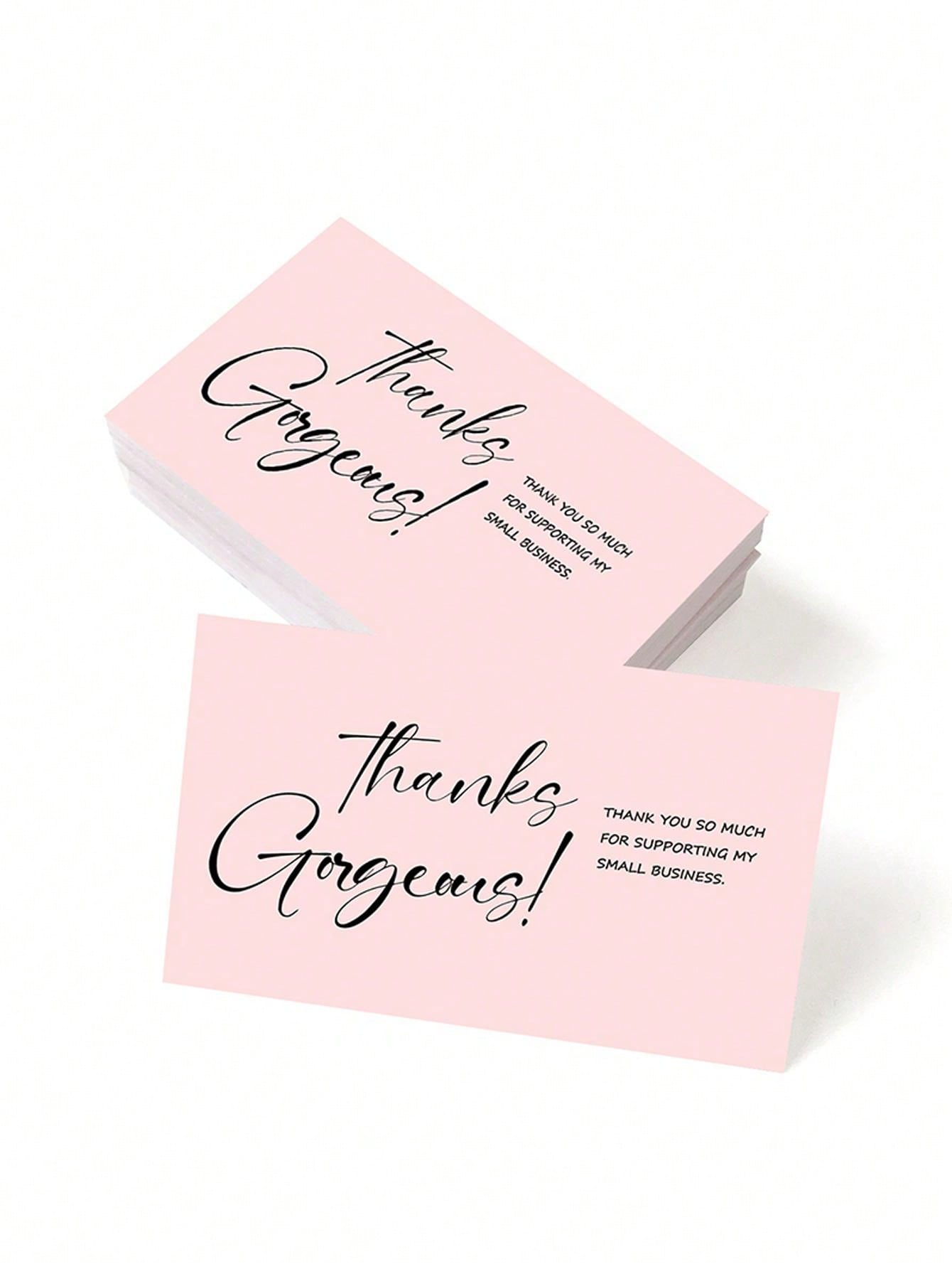 30pcs Pink Thank You Cards With Copperplate Paper, Packaging Cards ...