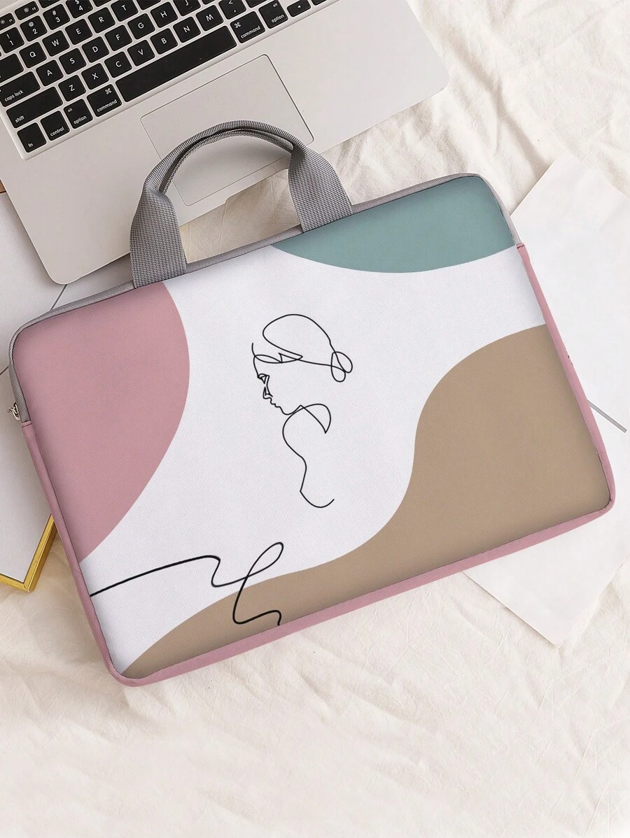 Minimalist Portrait, Color Block, And Line Print Laptop Bag Classroom ...