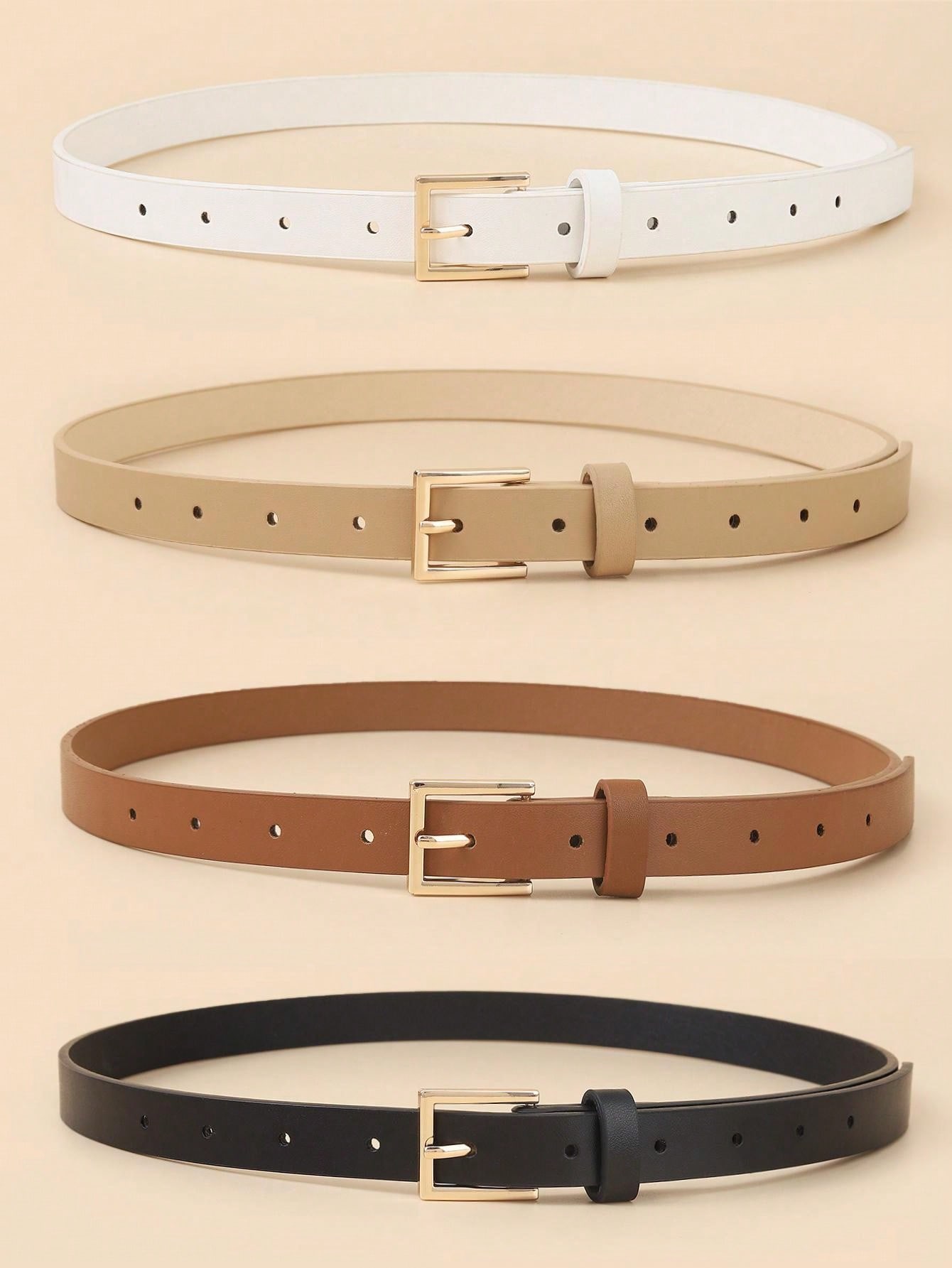 4pcs Elegant Metal Buckle Belt With Hole Punch for Coats and Dresses ...