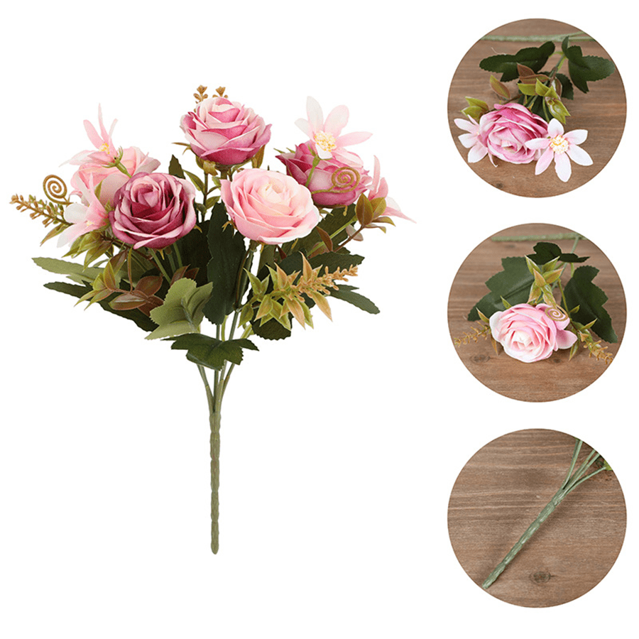 High-End Vintage Rosebud Artificial Flower Bouquet With European Style ...