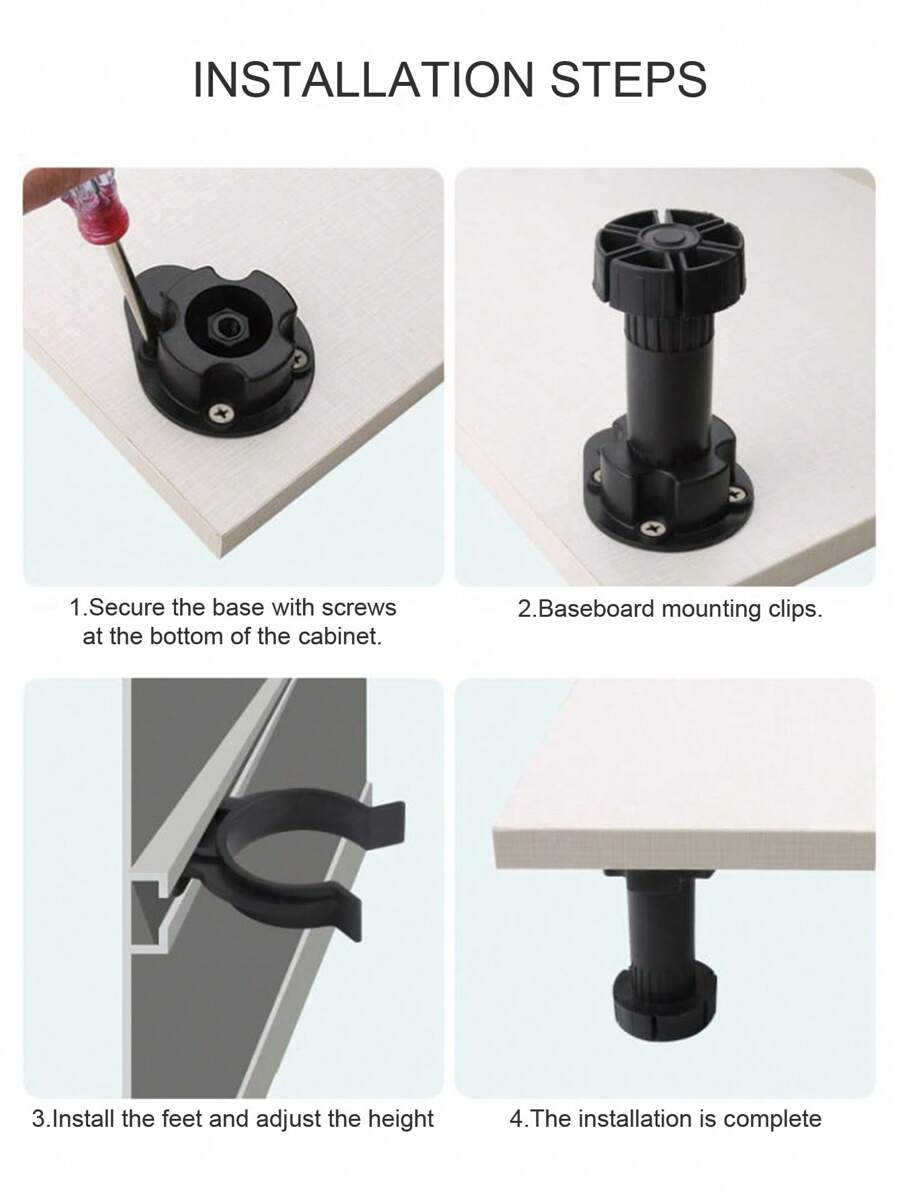 Adjustable Cabinet Legs Levelers - Premium Heavy Duty Cabinet Levelers ...