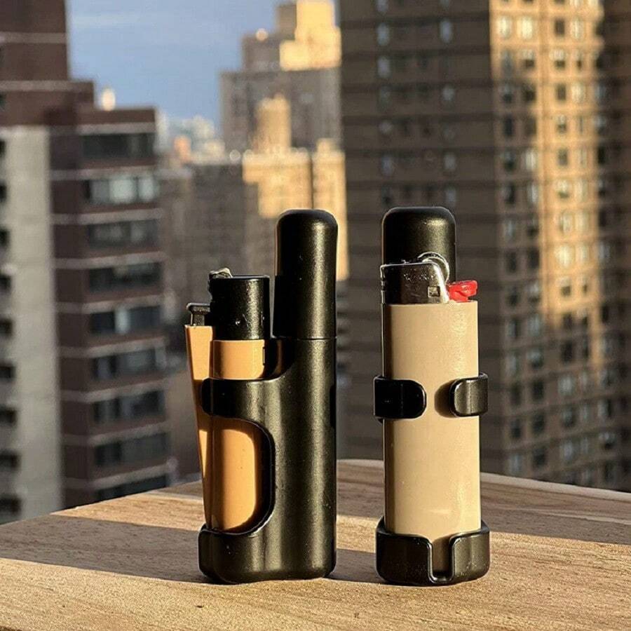 1 PC 2-In-1 Lighter & Cigarette Storage Case, Portable 4" Plastic Jars ...