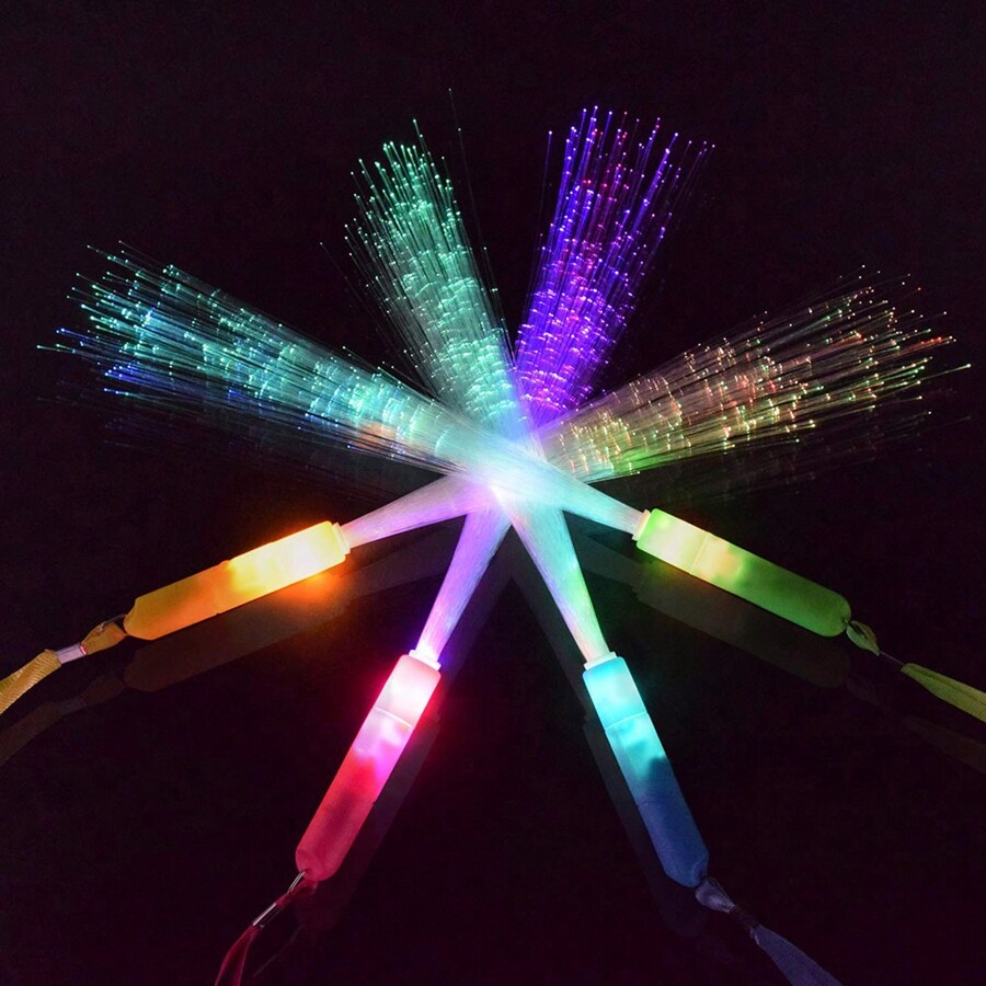 1/10/12/20pcs LED Fiber Optic Light Sticks, Party Favors, Glowing And ...