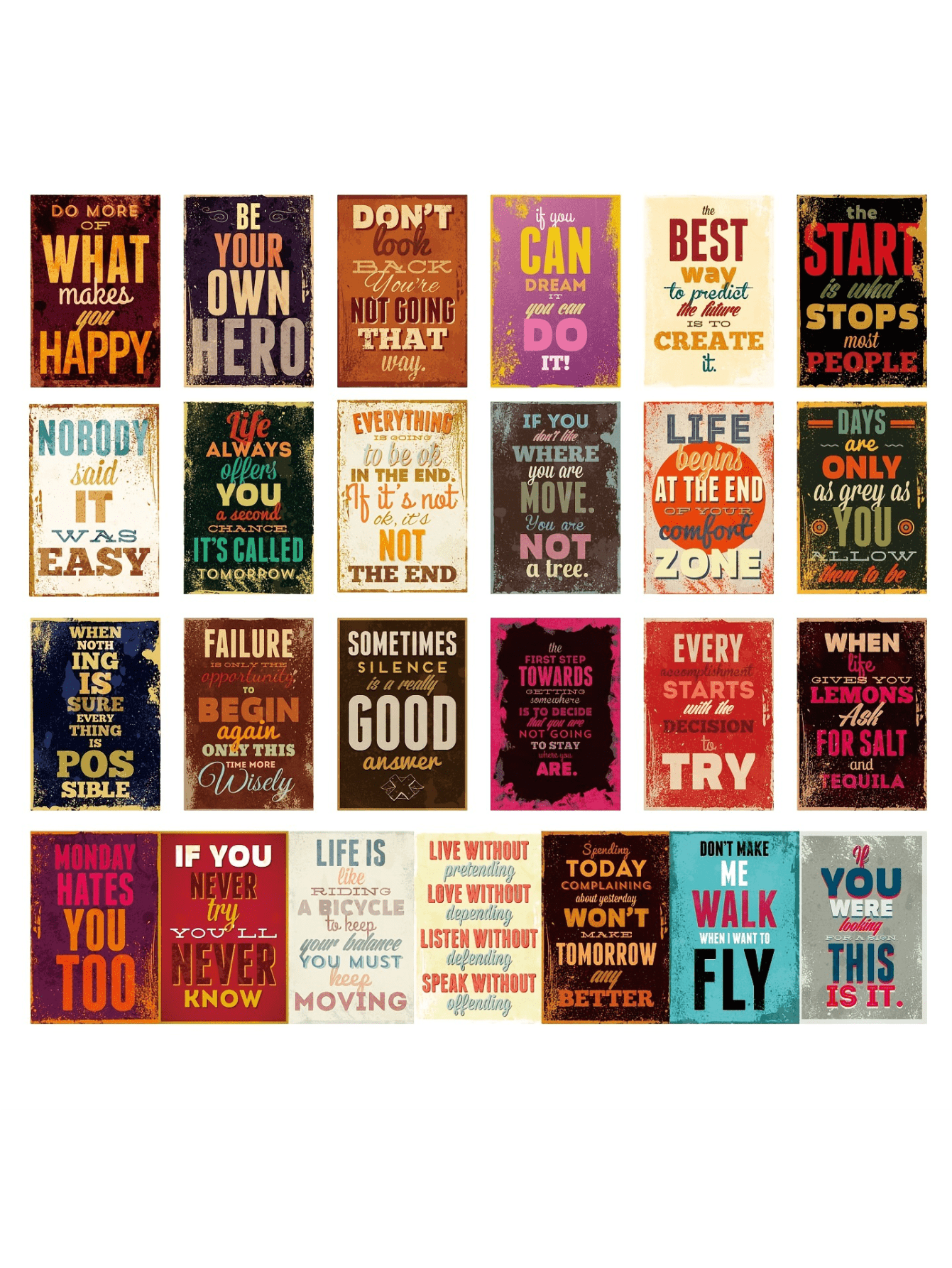 25pcs Retro Children's Motivational Cards, Students' Encouragement ...