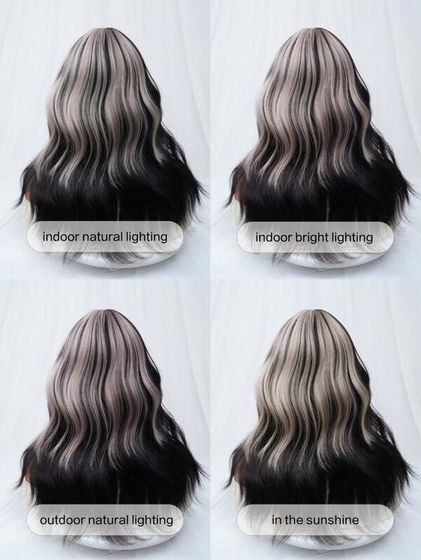 1-piece synthetic heat-resistant curly hair with bangs wig color ...