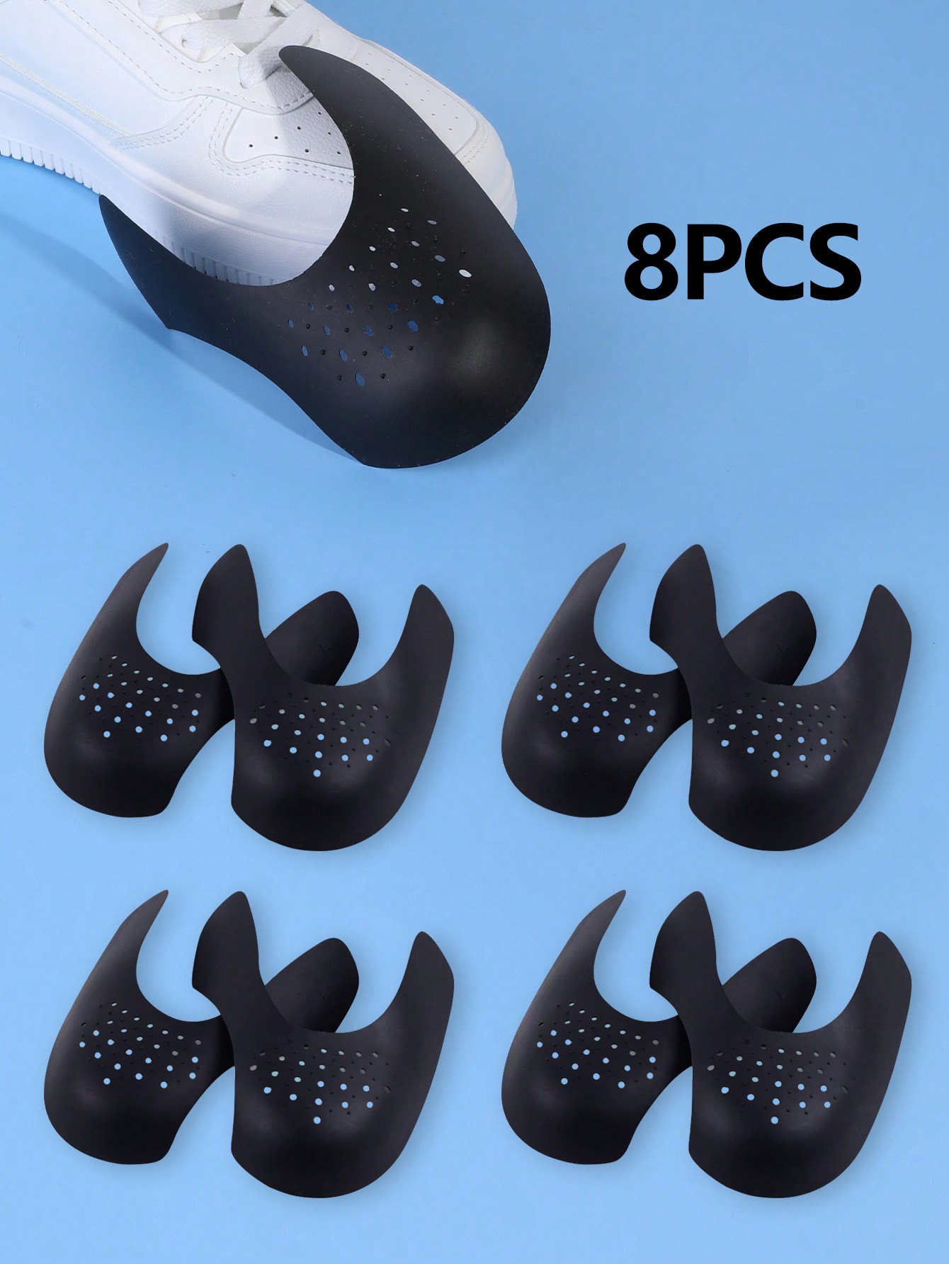 4pairs Black Shoe Shields For Sports & Casual Shoes, Breathable, Anti ...