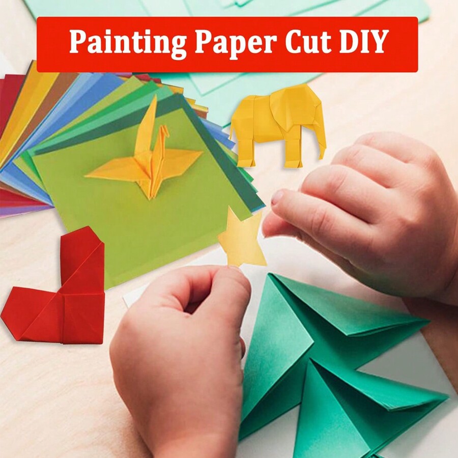 100 Sheets Coloured Origami Paper, 15x15cm 50 Assorted Colours Origami ...