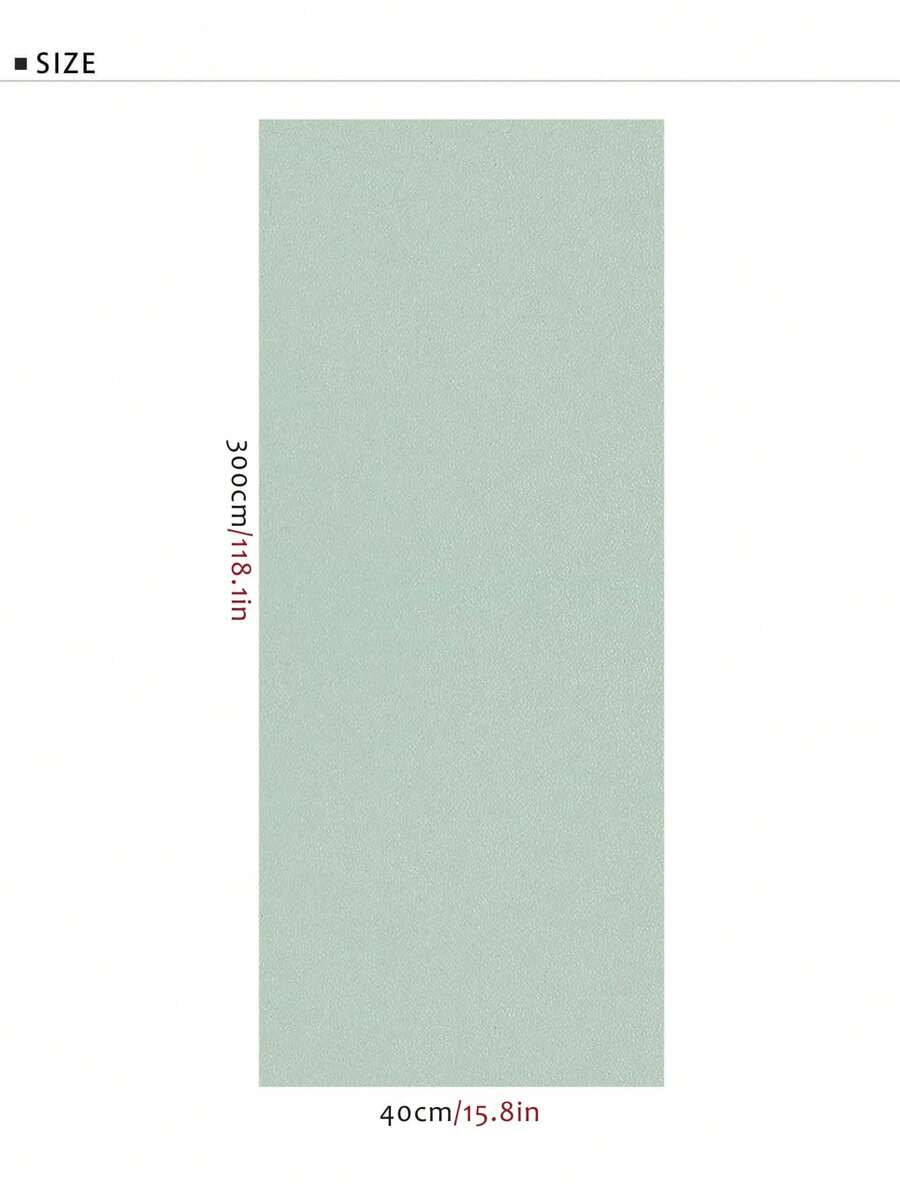 1 Roll Light Green Matte Self Adhesive Removable Wallpaper With ...