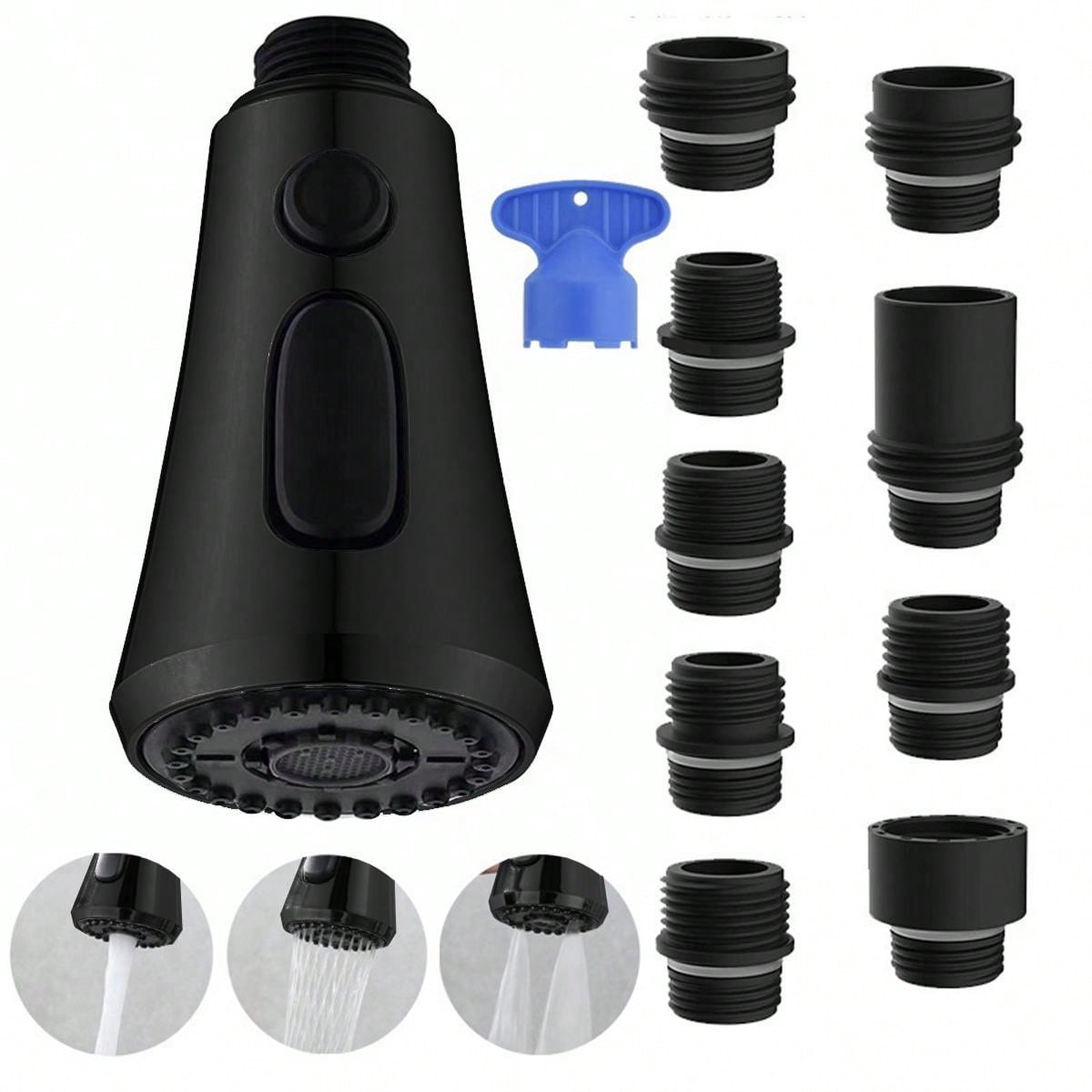 1pc, Pull Down Kitchen Faucet Head Replacement, 3-Function Kitchen Sink ...