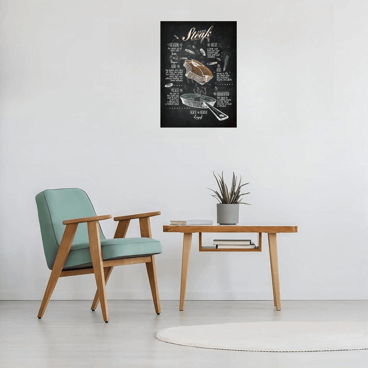 1pc Vintage Tin Metal Food Sign - Beef Steak Retro Metal Sign - Wall ...