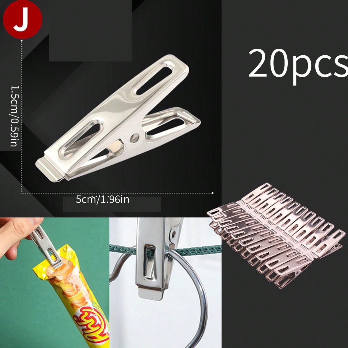 Pinza Para La Ropa De Acero Inoxidable En Varios Tamaños Con Clip Grande Fijo Para Colgar Ropa Y ...