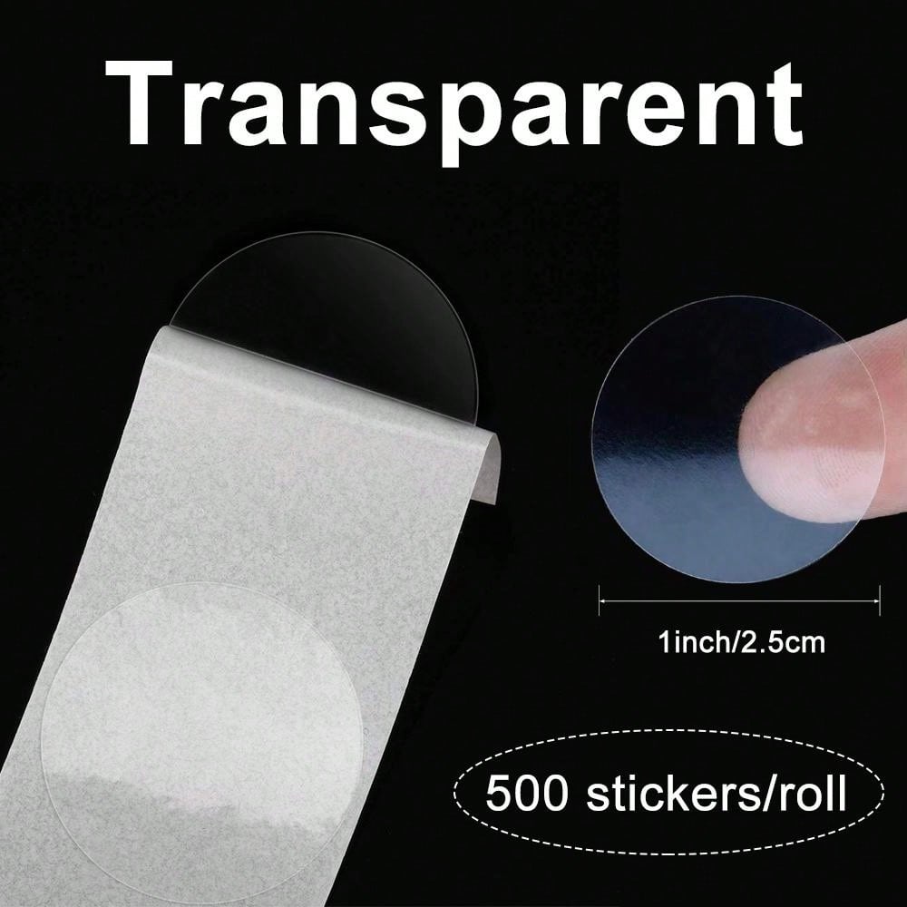 500pcs/roll 1 Inch Round Dot Sealing Stickers For Transparent Packaging ...