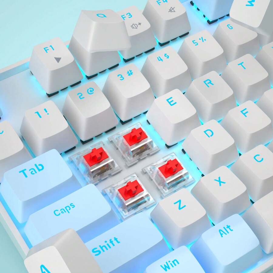 MageGee 1pc 75% Mechanical Gaming Keyboard with Red Switch, LED Blue ...