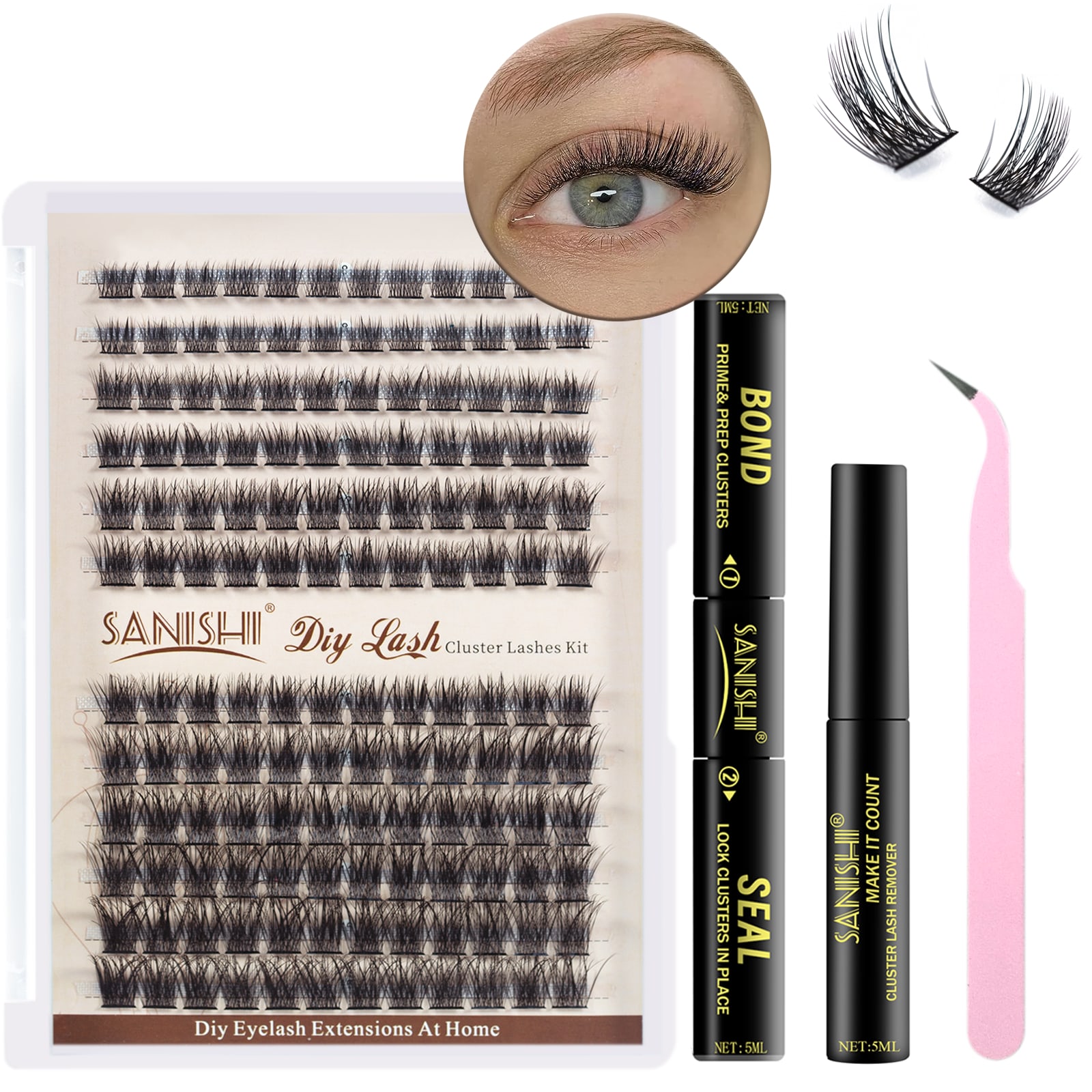 144 Clusters Mixed Single Strand Diy Eyelash Grafting Kit, With Eyelash ...