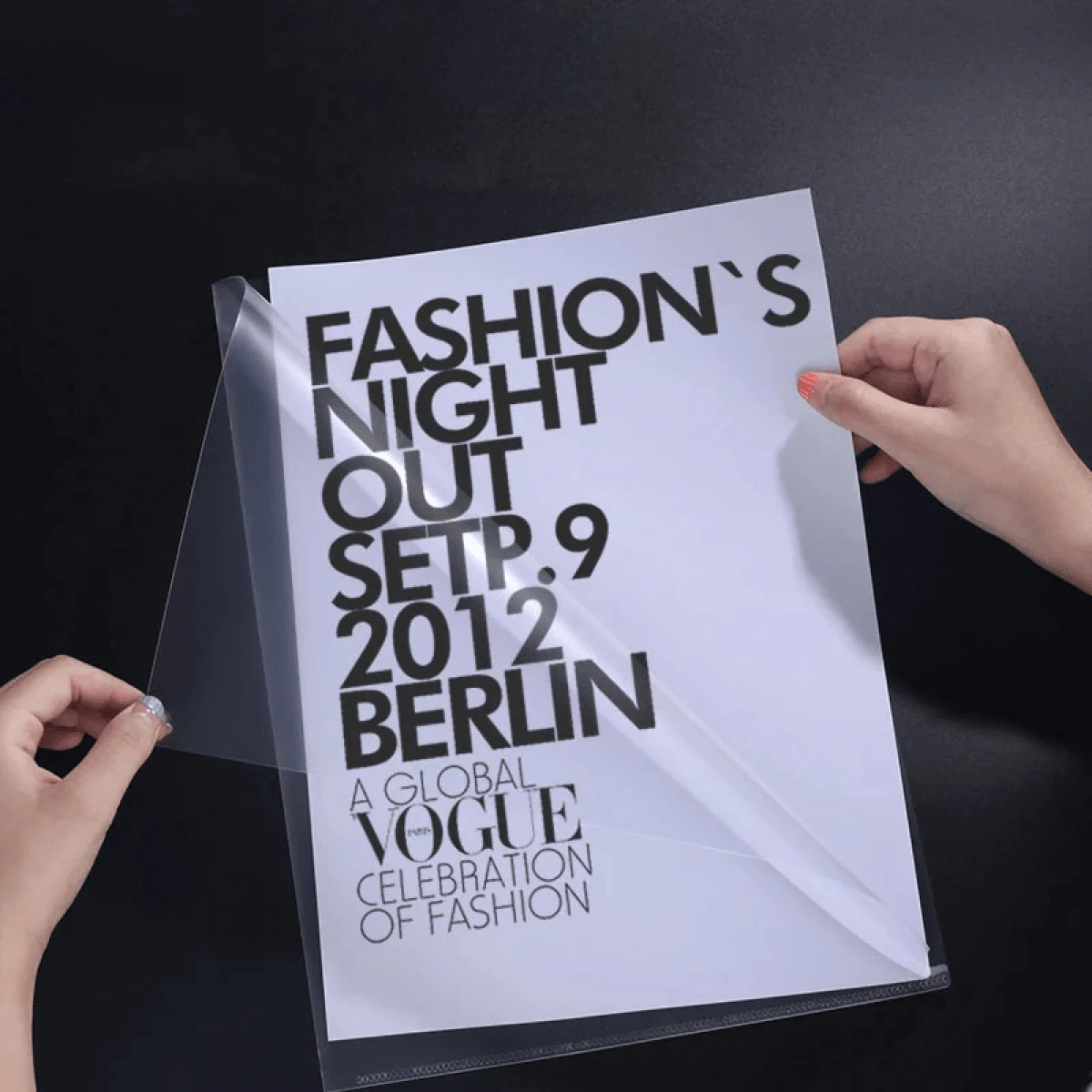 Dossier de documents Transparent en forme de L, format A4, Page unique ...