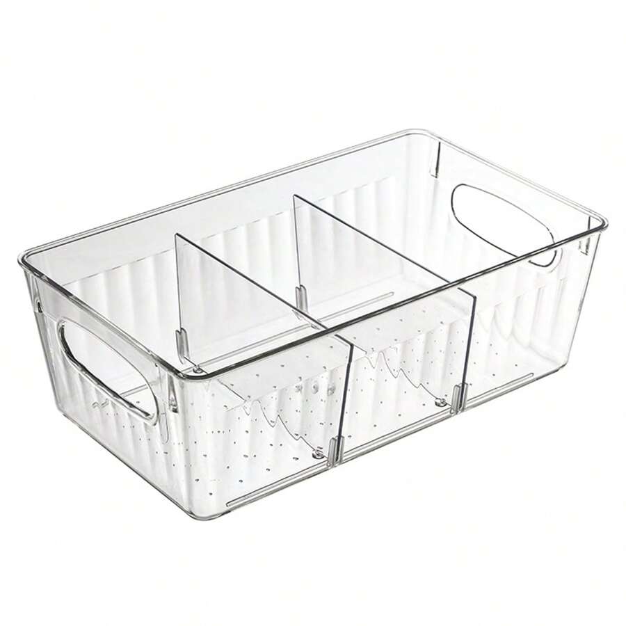 1pc Fridge Organizer, Clear Plastic Bins For Food Storage In ...