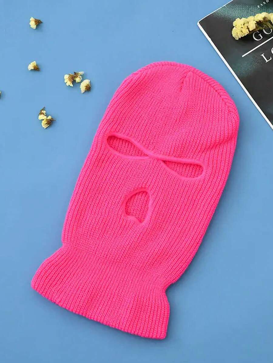 1 Piece 3 Holes Winter Knitted Mask Outdoor Sports Full Face Cover Ski ...
