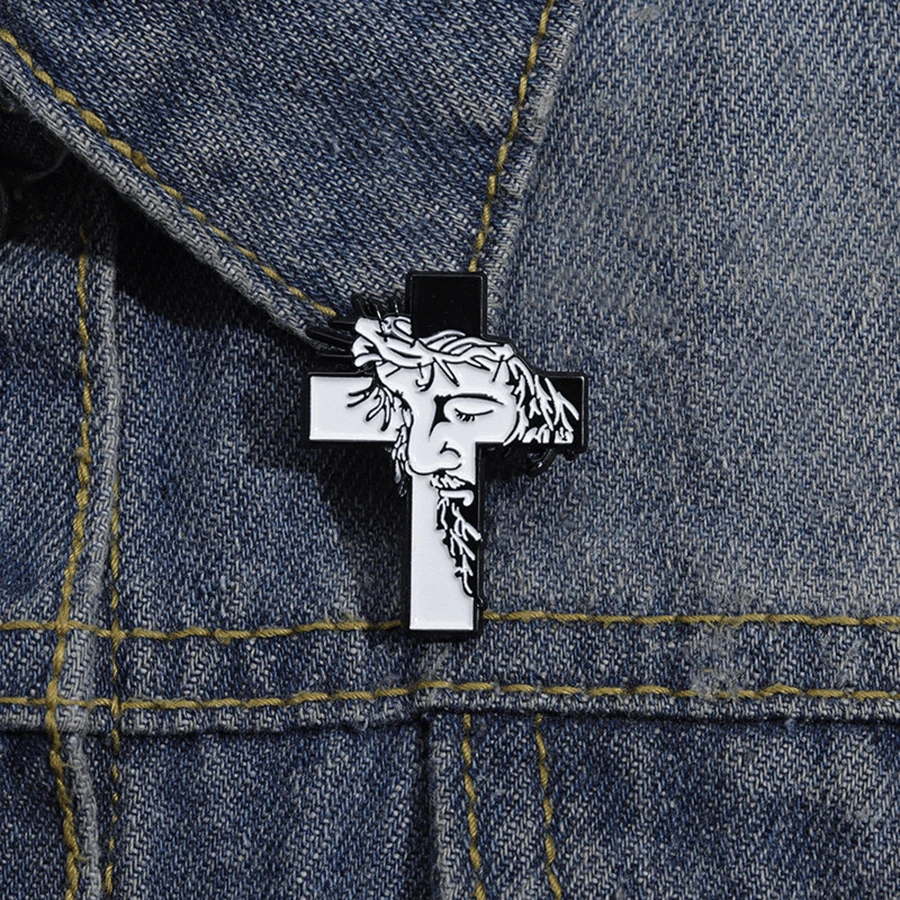 1PC Jesus Cross Enamel Pins Custom Christian Religion Belief Immortal ...