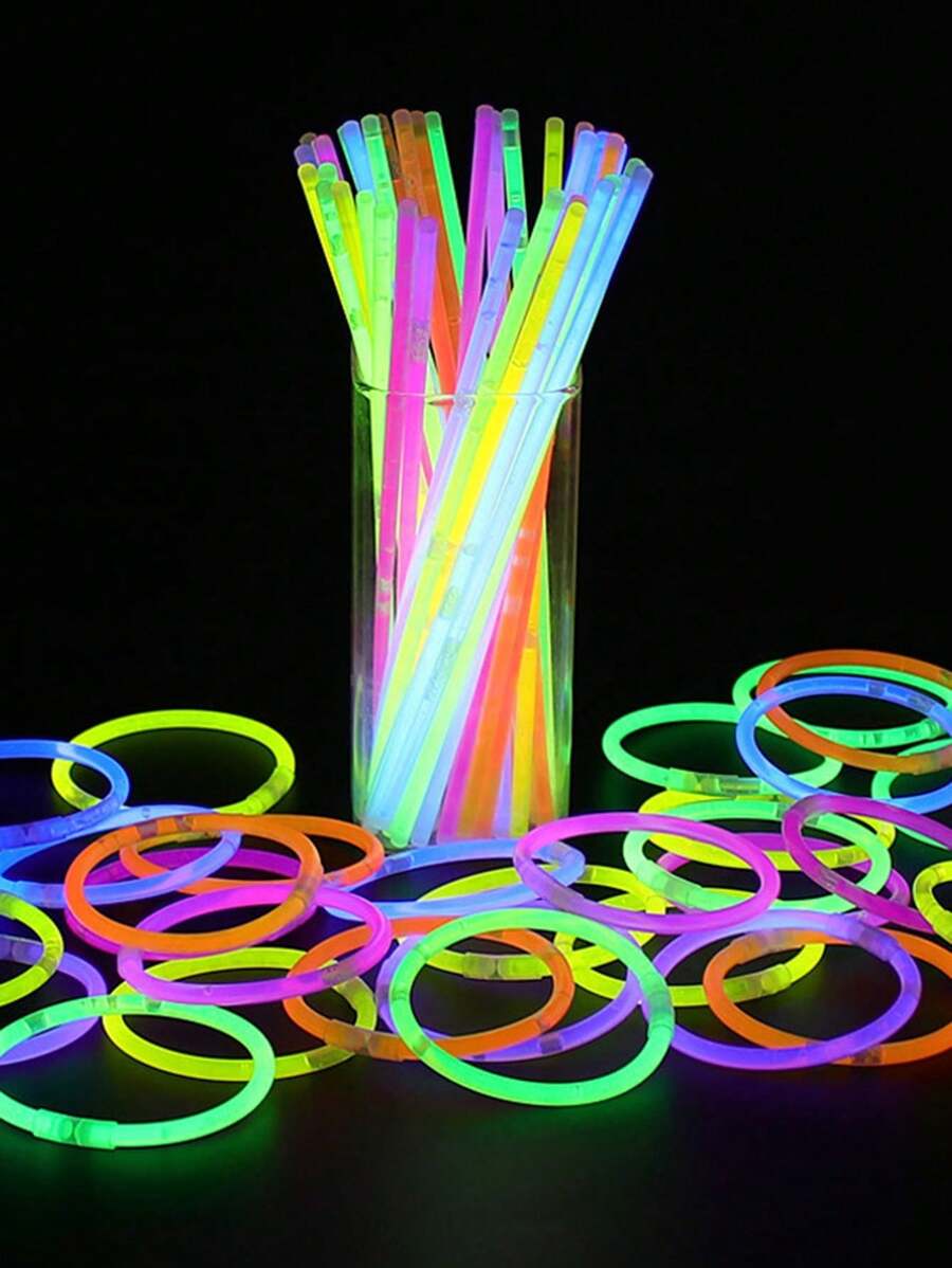 10pcs/set Multicolor Fluorescent Stick With Wristband, Ideal For ...